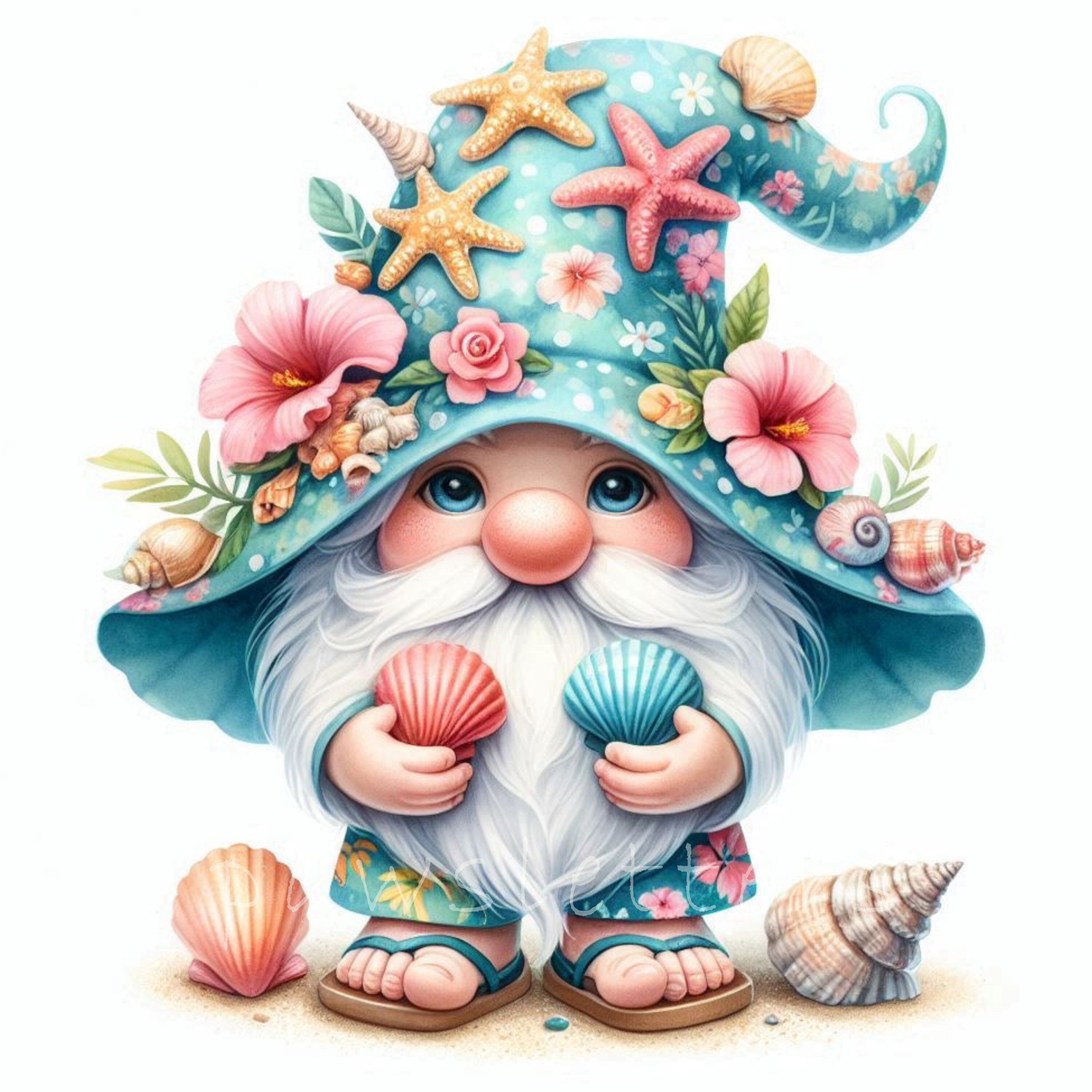 Summer Beach Gnome Clipart | Set of 10 | High Quality 300 DPI Jpegs ...