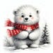 Cozy Polar Bear Cub Clipart | Winter Holiday Animals (digital Download ...