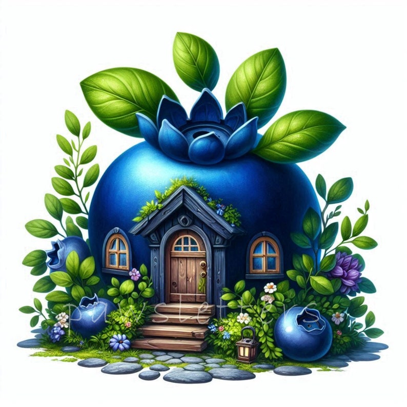 Blueberry Fairy House Clipart Set of 10 High Quality 300 DPI Jpegs ...