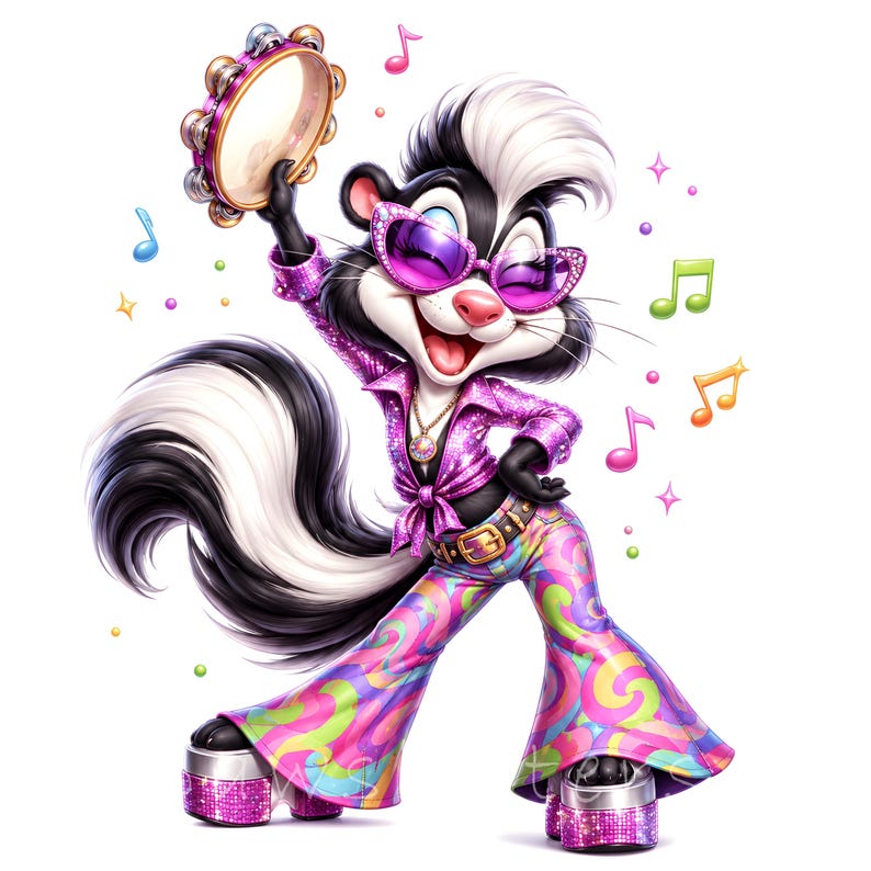 Disco Party Animal Clipart, 25 JPG Retro Music & Dance Groovy 70s ...