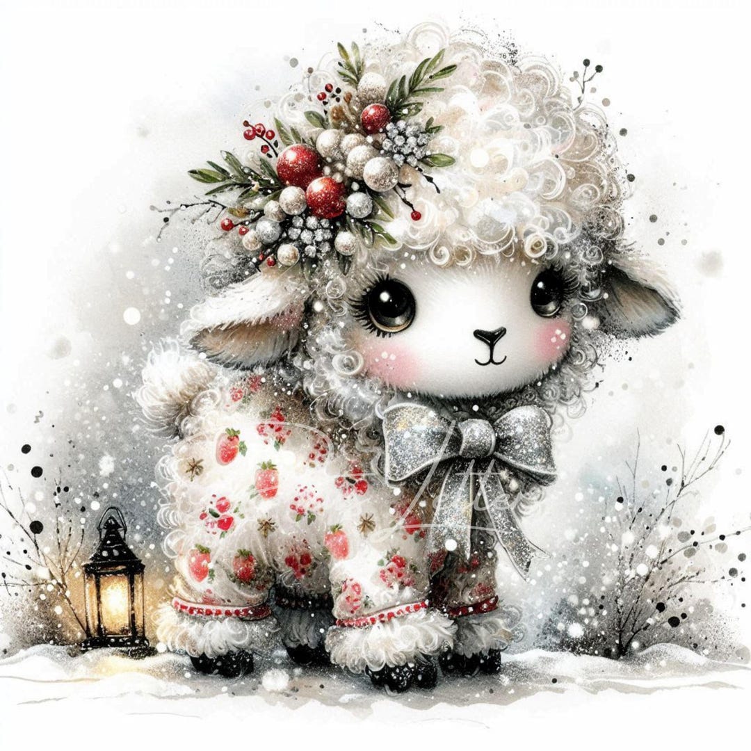 Christmas Animals Clip Art 10 High Res Watercolor Jpgs Winter Animals ...