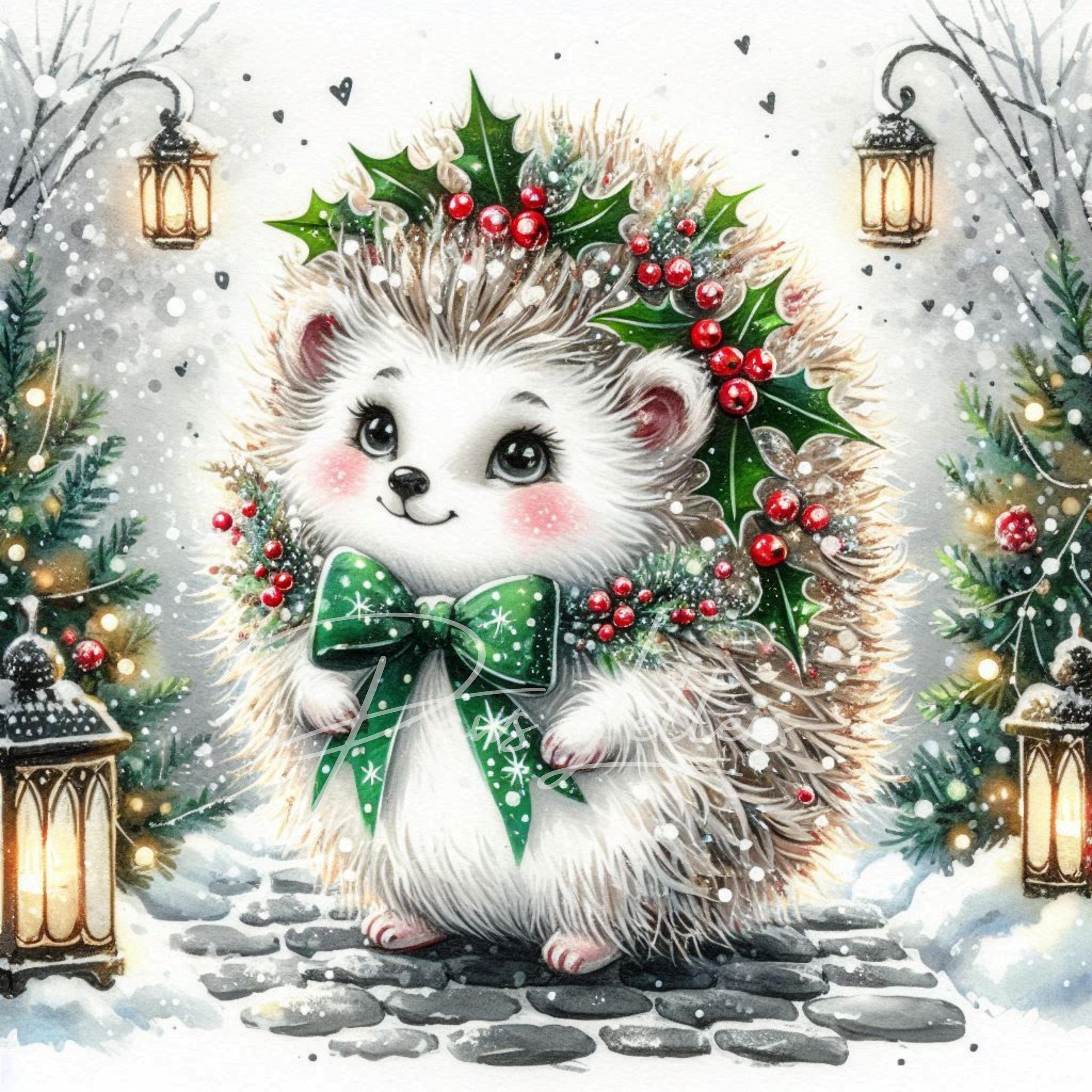 Christmas Animals Clip Art 12 High Res Watercolor Jpgs Winter Animals ...