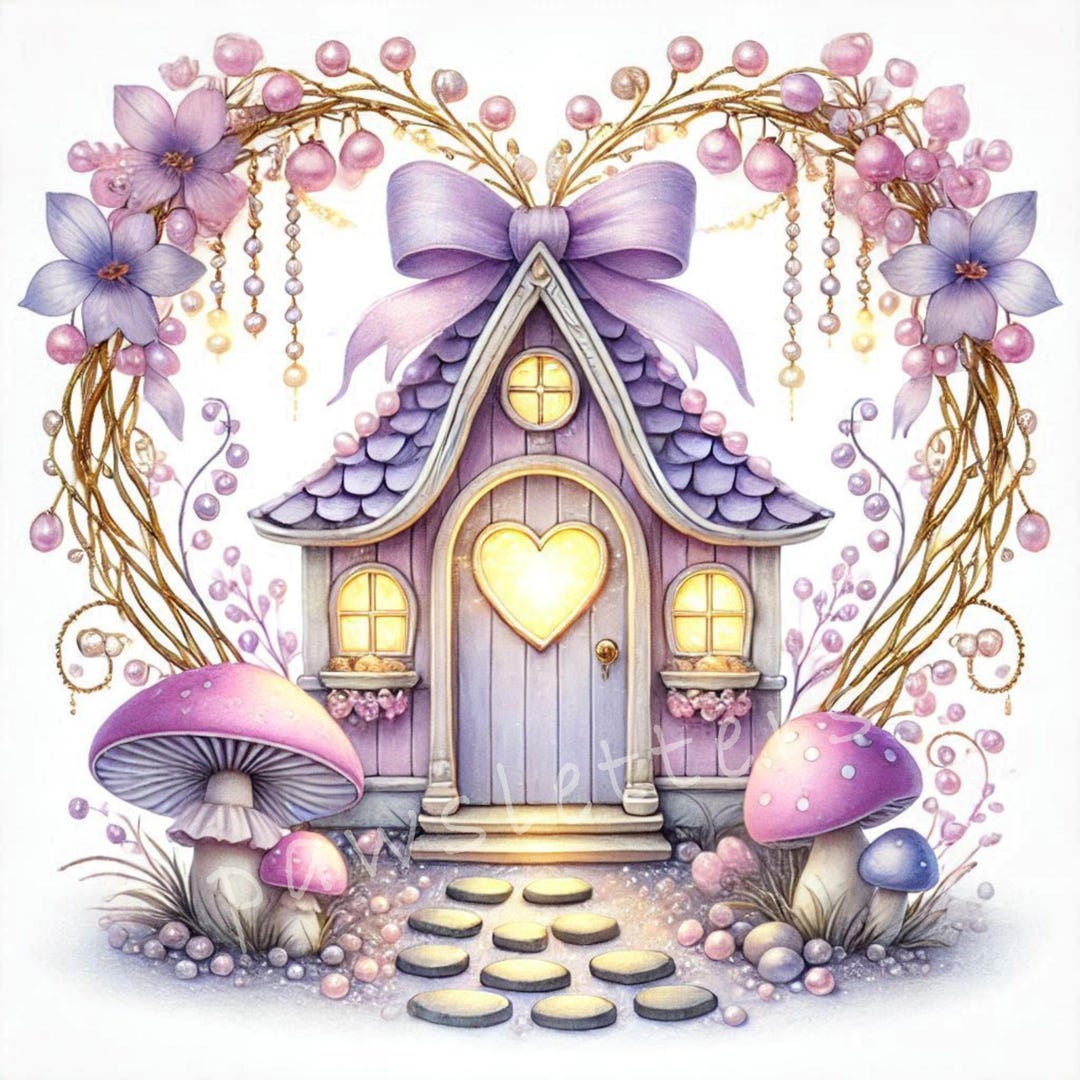 Valentines Dream Fairy House Clipart | Set of 10 | High Quality 300 DPI ...