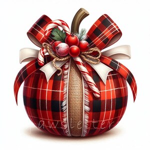 Plaid Pumpkin and Peppermint Clipart Set of 10 High Quality 300 DPI ...