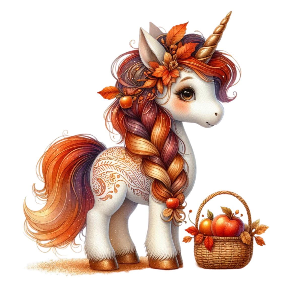 Hello Autumn Harvest Unicorn Clipart | Set of 10 Pngs | Baby Unicorn ...
