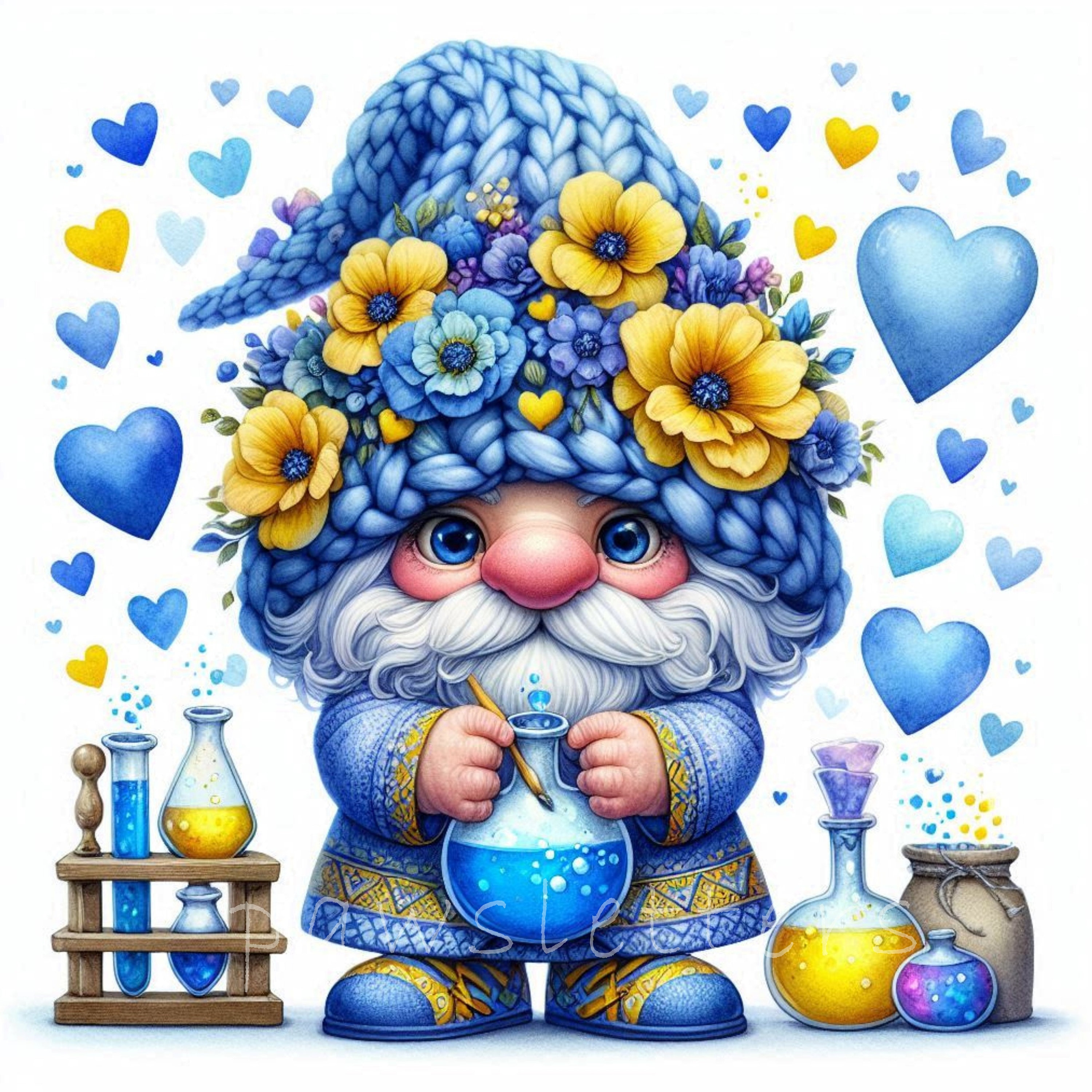 Whimsical Wizard Gnome Watercolor Clipart | Set of 10 | High Quality ...
