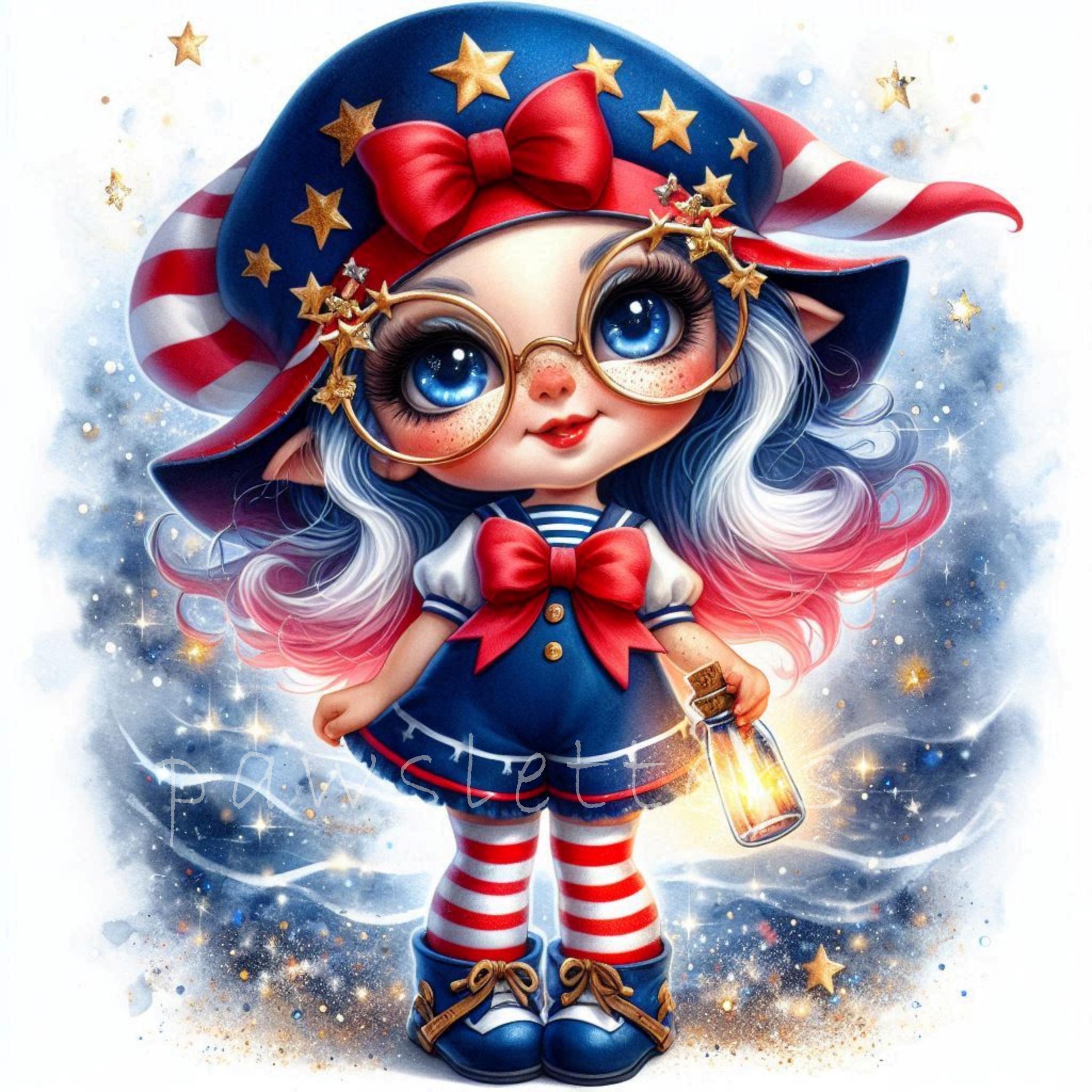 Patriotic Gnome Clipart Bundle, Fourth of July American Pride, 4th of ...