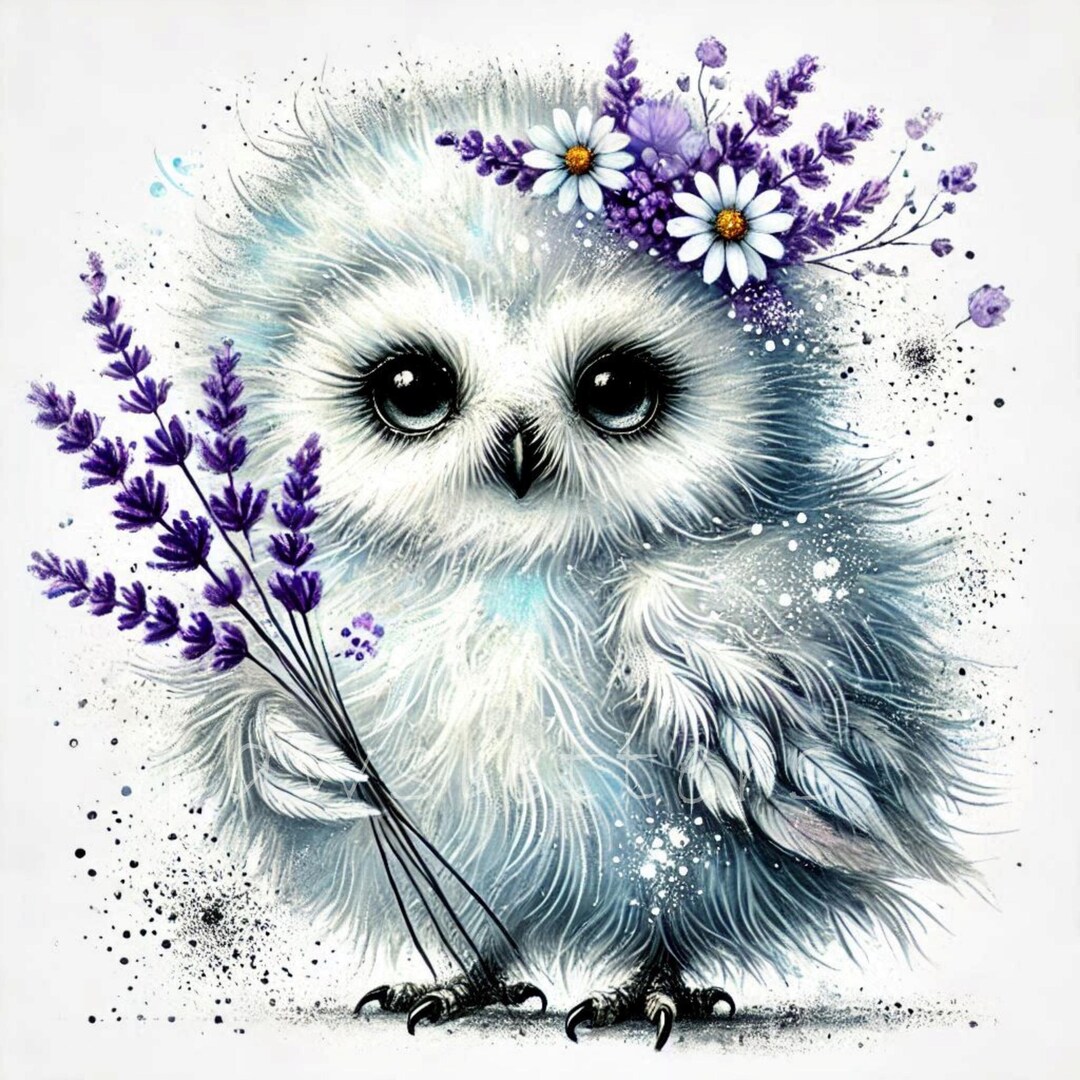 Lavender Owl Chick Clipart | Set of 10 | High Quality 300 DPI Jpegs ...