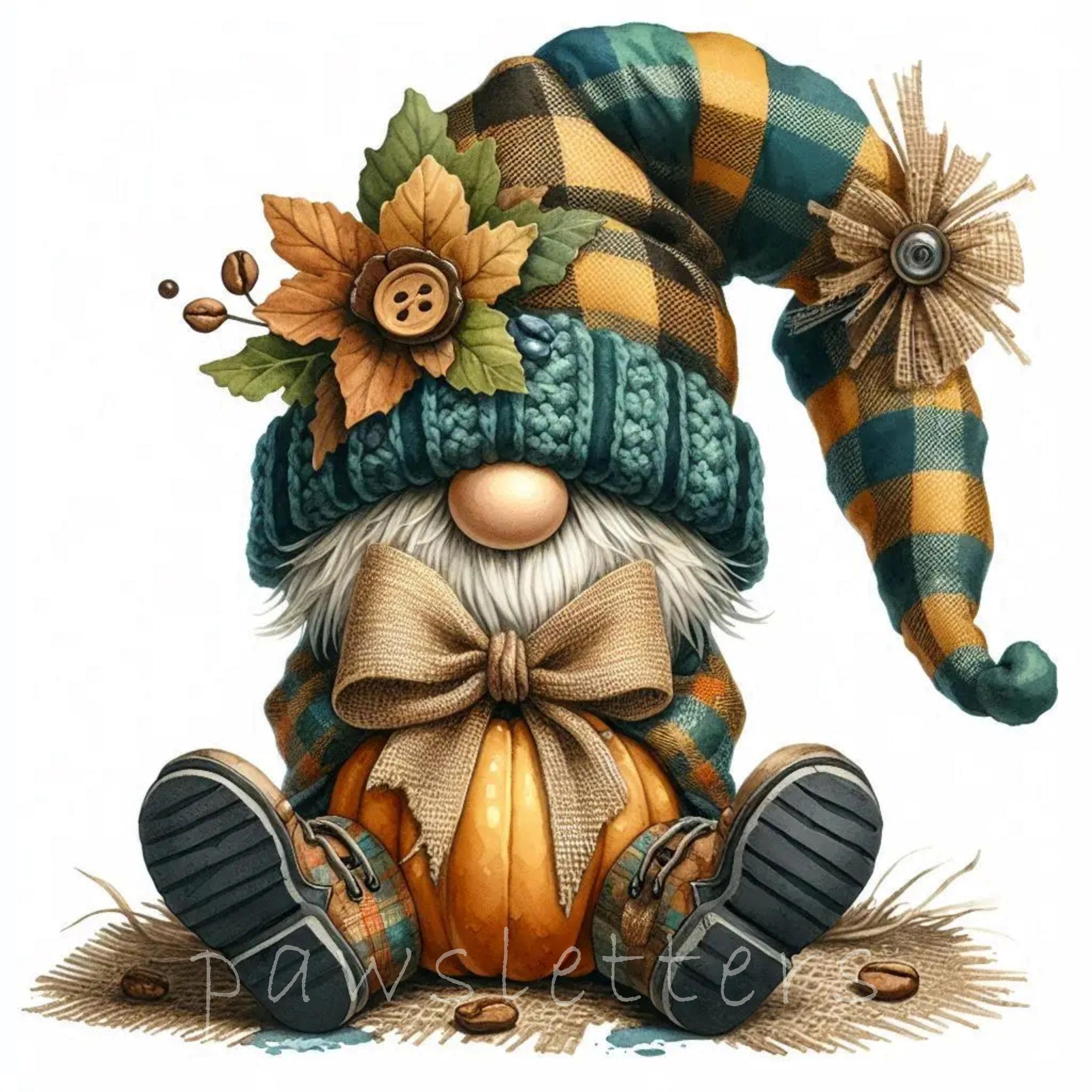 Plaid Pumpkin Gnome Clipart | Set of 10 | High Quality 300 DPI Jpegs ...