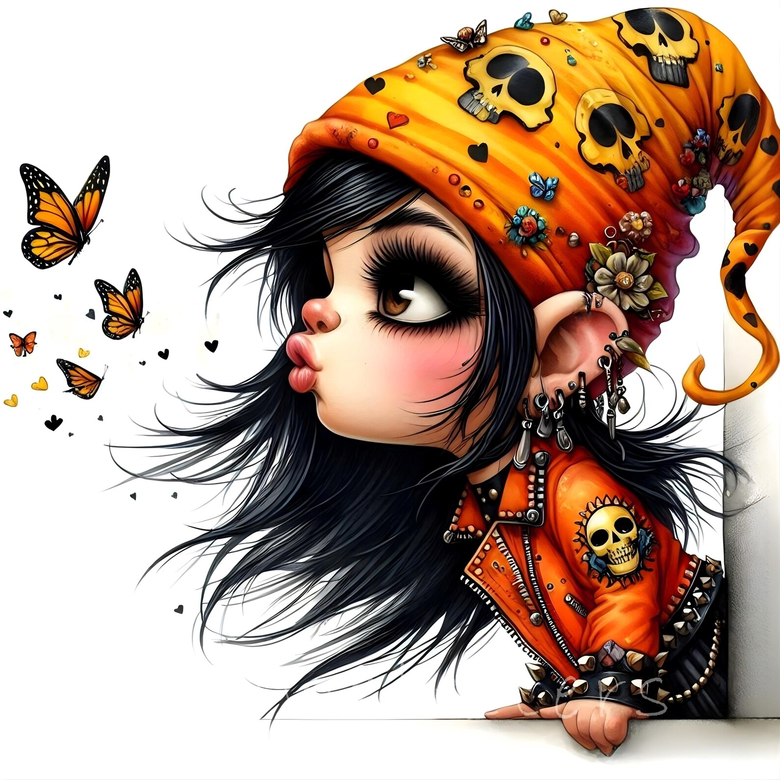 Groovy Valentine Gnome Clipart: Retro Girl Gnomes, Funky Hippie Love ...