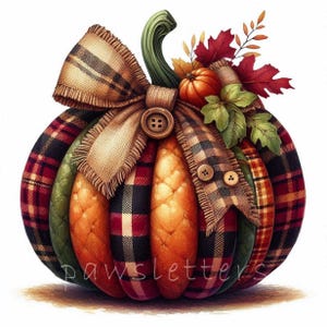Plaid Pumpkin Clipart | Set of 10 | High Quality 300 DPI Jpegs ...