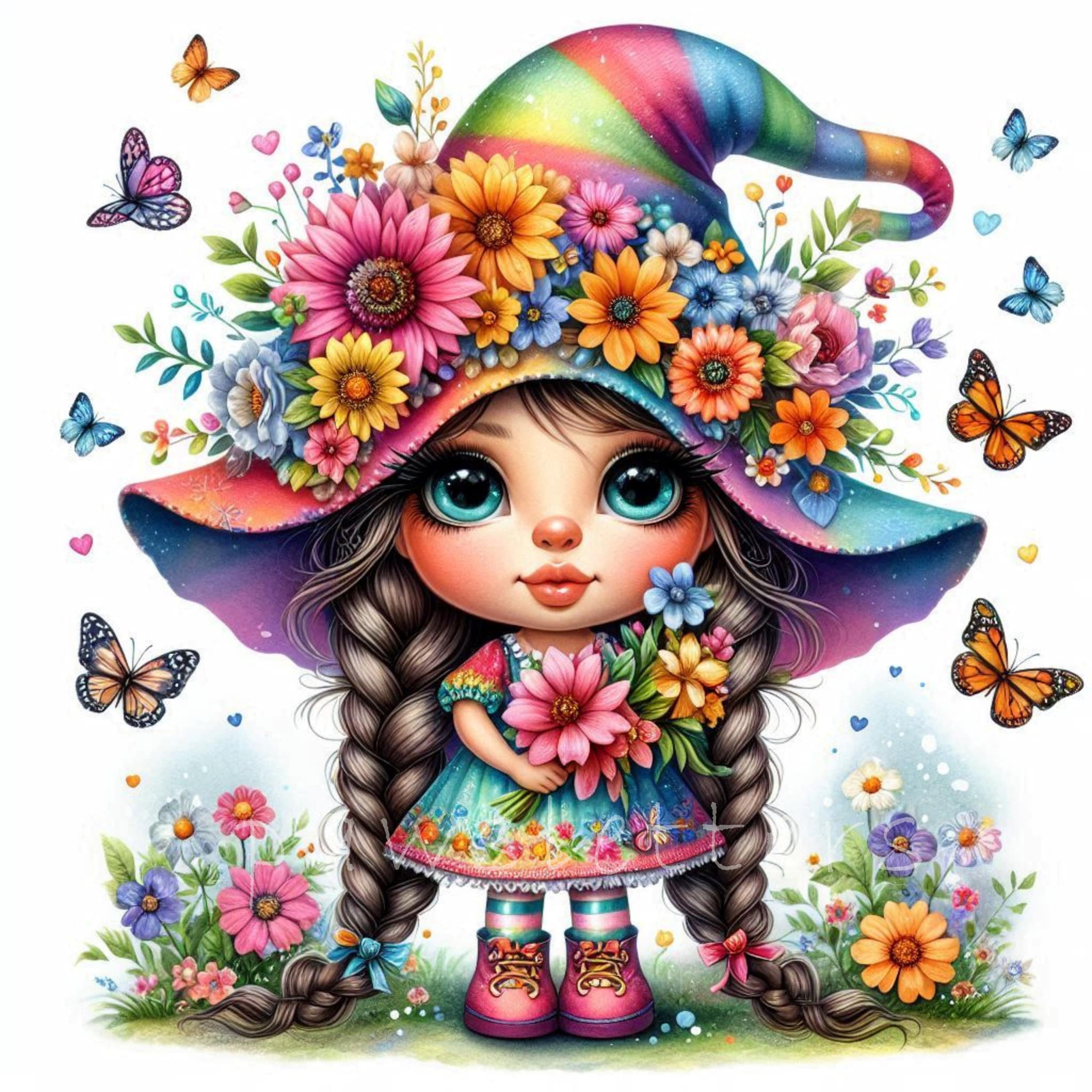 Watercolor Garden Gnomes Clipart Set of 10 High Quality 300 DPI Jpegs ...