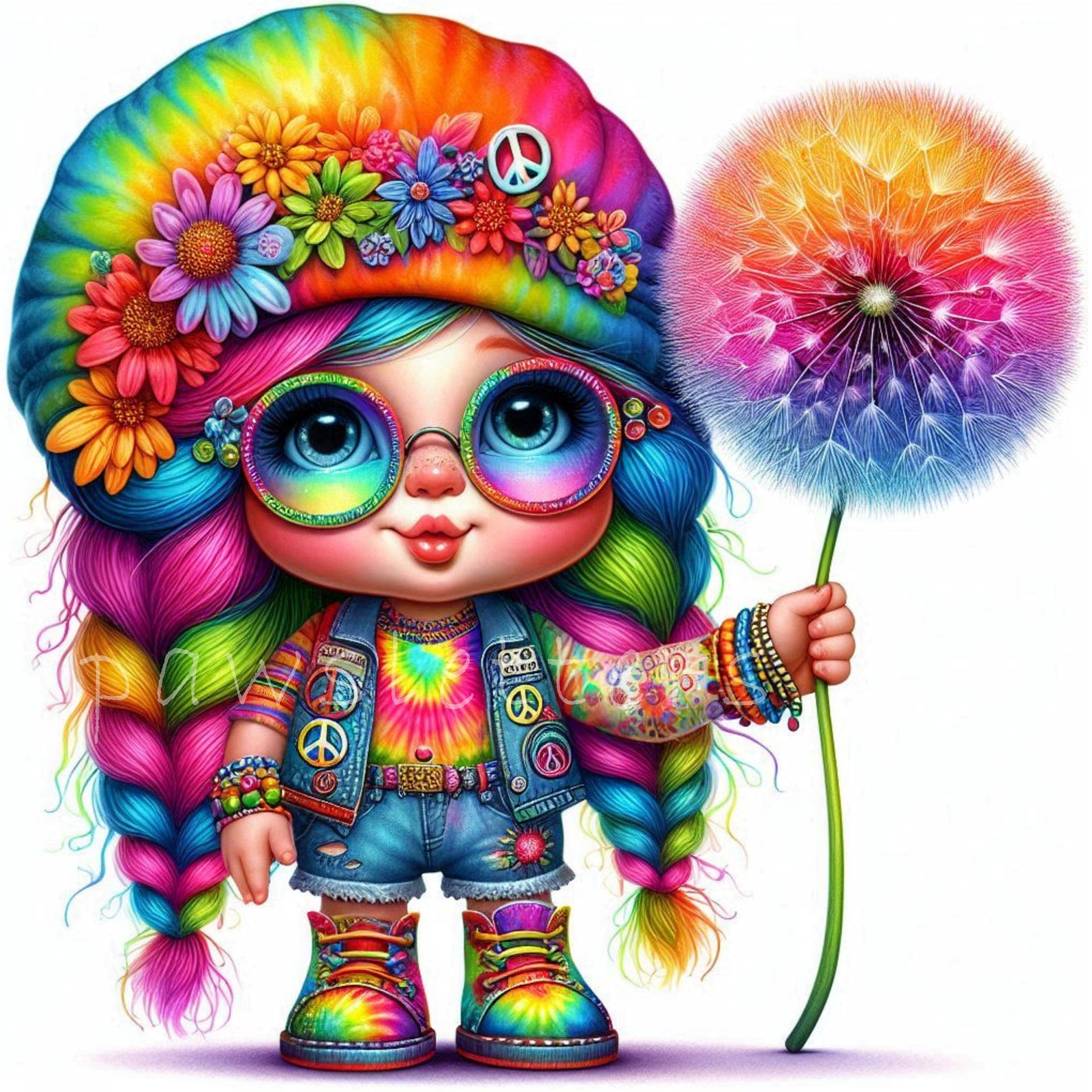 Groovy Hippie Gnome Clipart | Set of 10 | High Quality 300 DPI Jpegs ...
