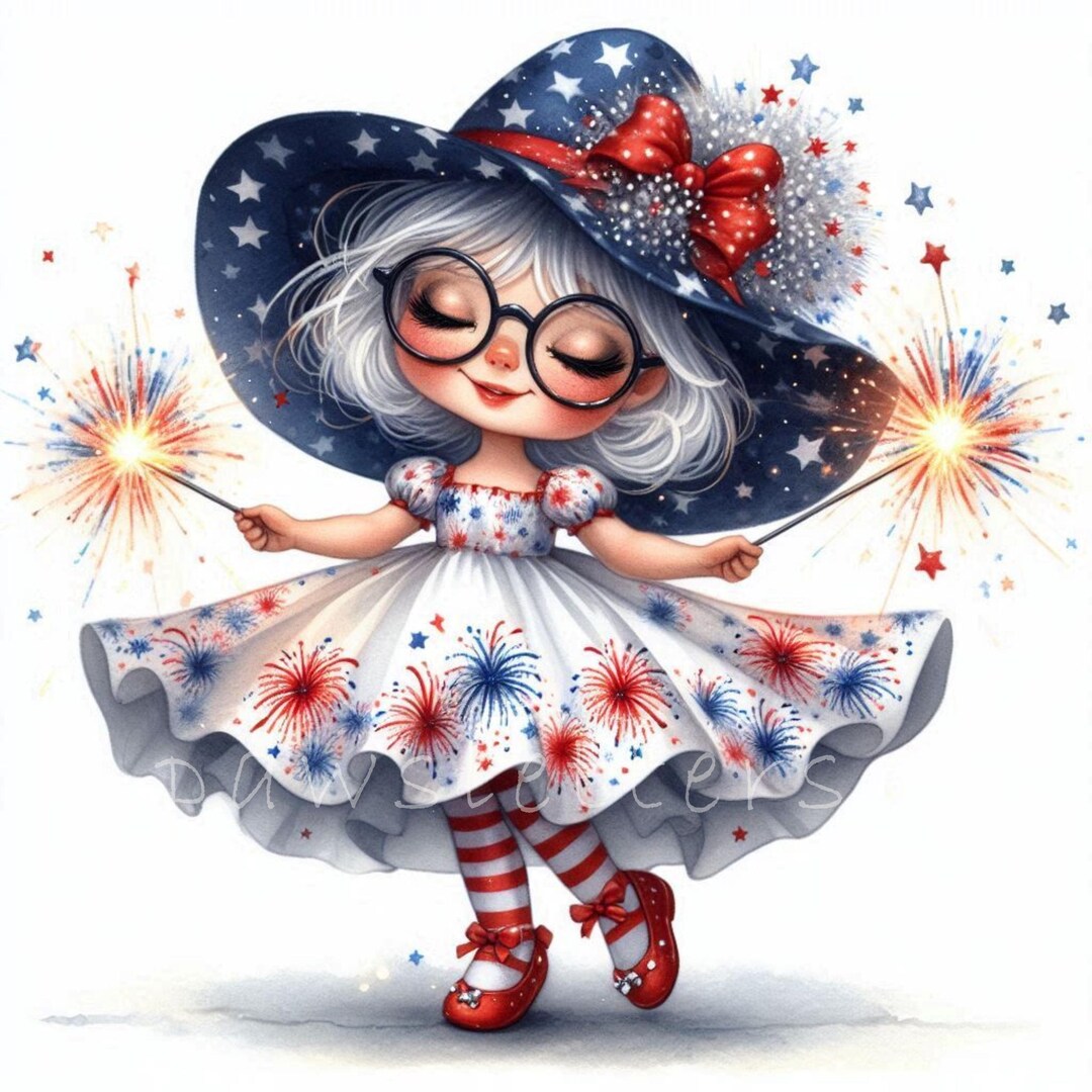 Patriotic Gnome Clipart Bundle, Fourth of July American Pride, 4th of ...