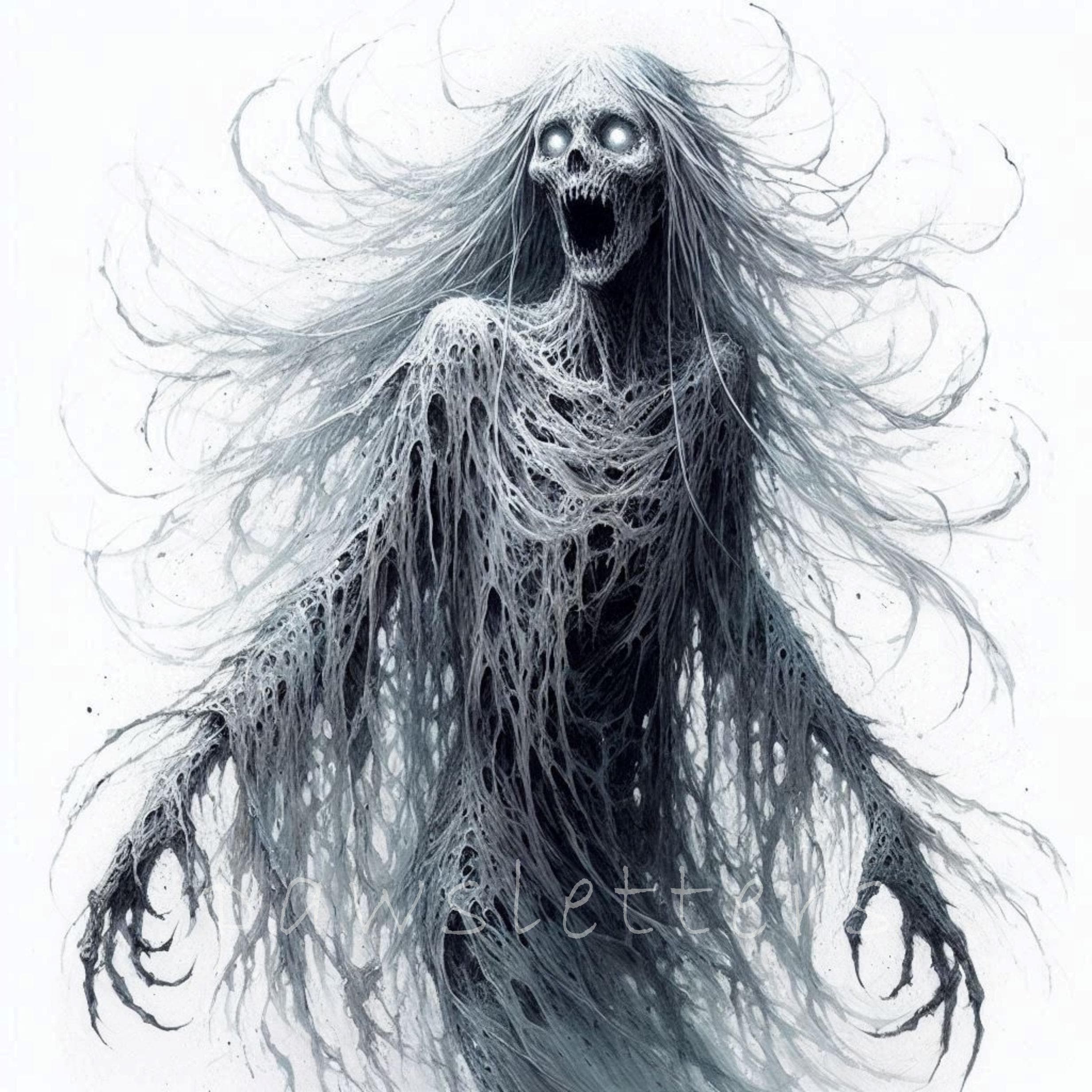 Wailing Banshee Clipart | Set of 10 | High Quality 300 DPI Jpegs ...