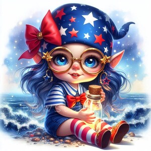 Patriotic Gnome Clipart Bundle, Fourth of July American Pride, 4th of ...