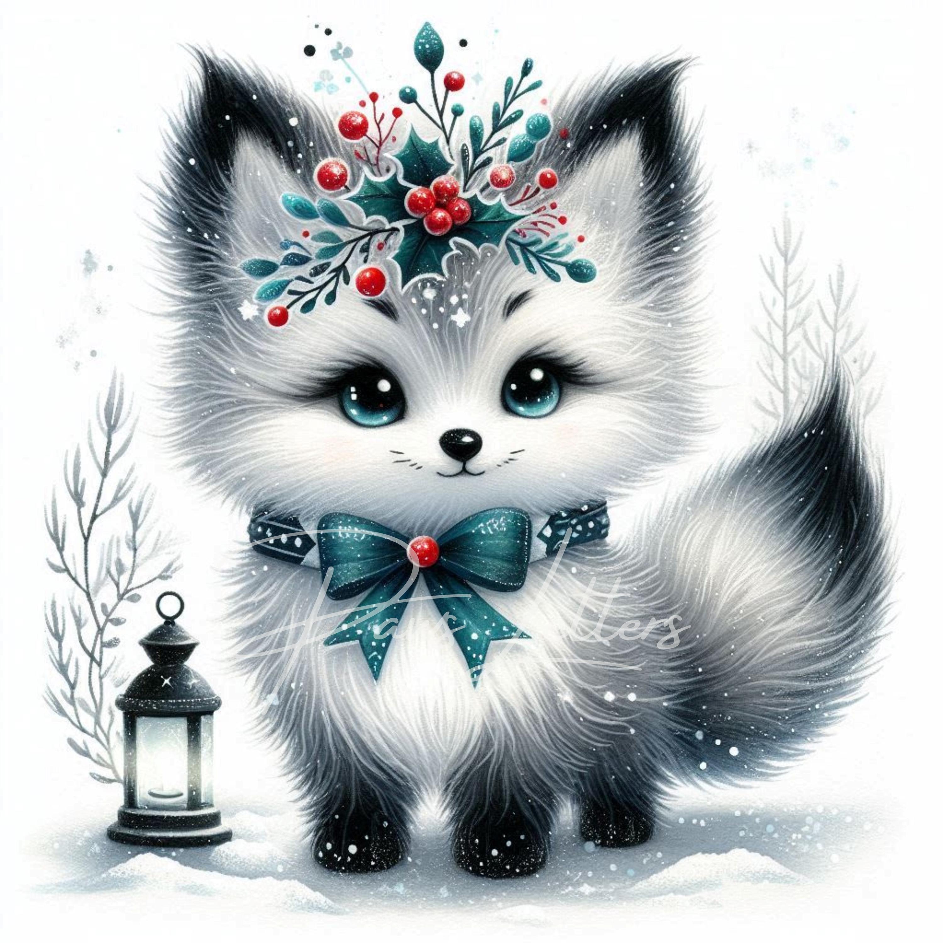 Christmas Animals Clip Art 10 High Res Watercolor Jpgs Winter Animals ...