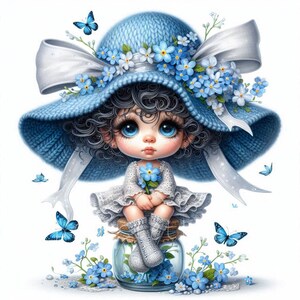 Forget Me Not Gnome Clipart | Set of 10 | High Quality 300 DPI Jpegs ...