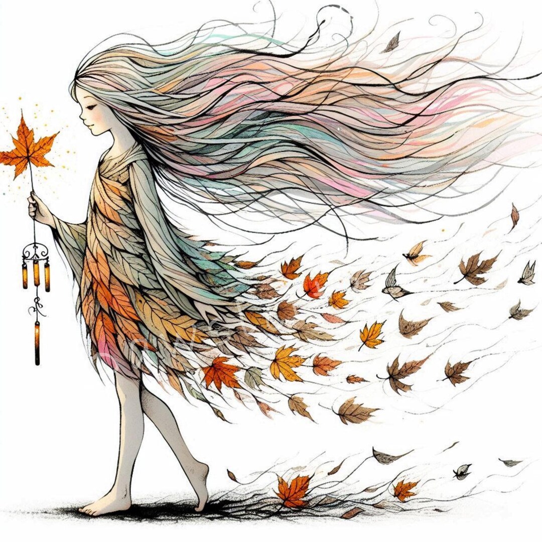 Whispering Wind Leaf Fairy Clipart Set of 10 High Quality 300 DPI Jpegs ...