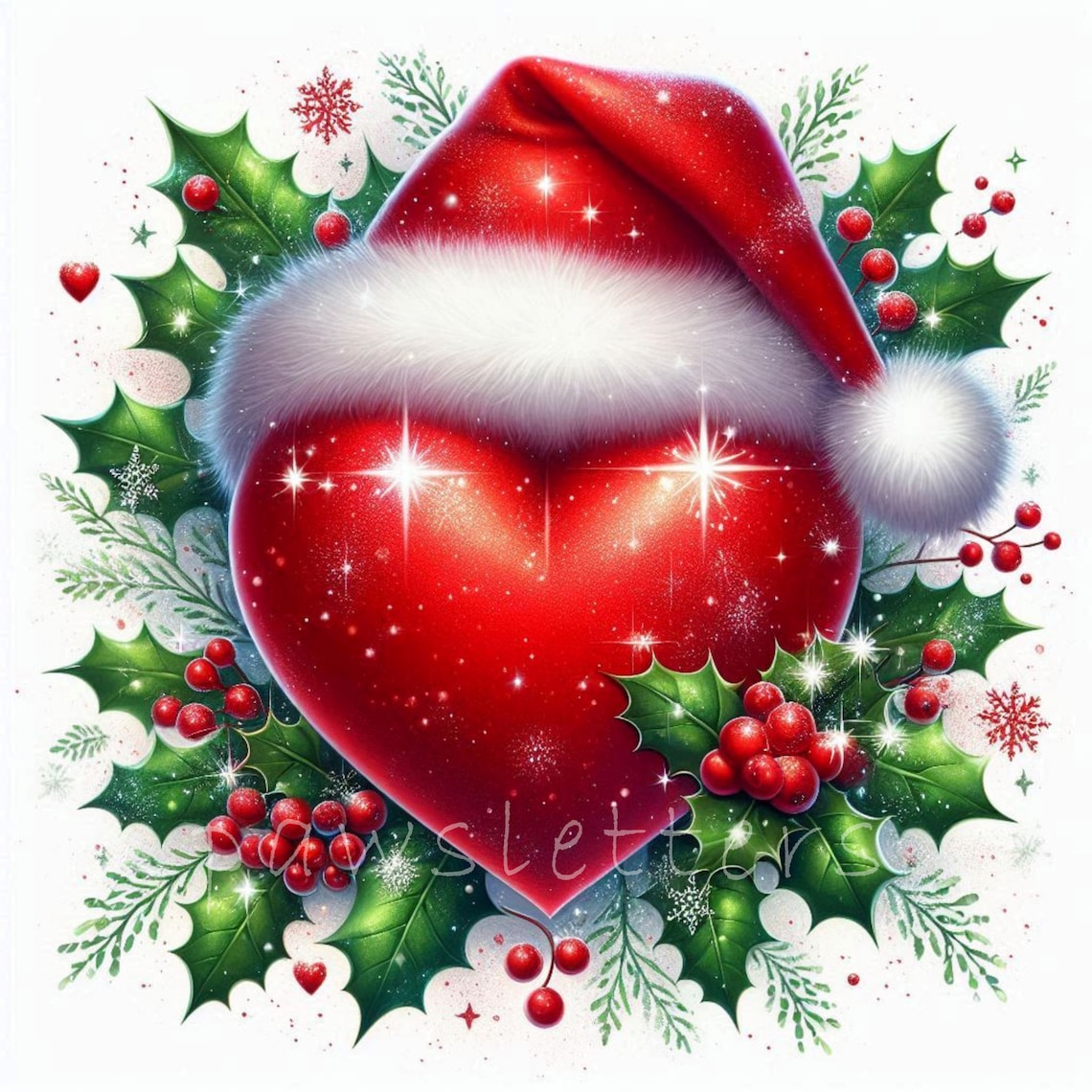 Christmas Red Hearts Clipart Set of 10 High Quality 300 DPI Jpegs ...