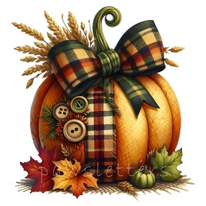 Plaid Pumpkin Clipart | Set of 12 | High Quality 300 DPI Jpegs ...