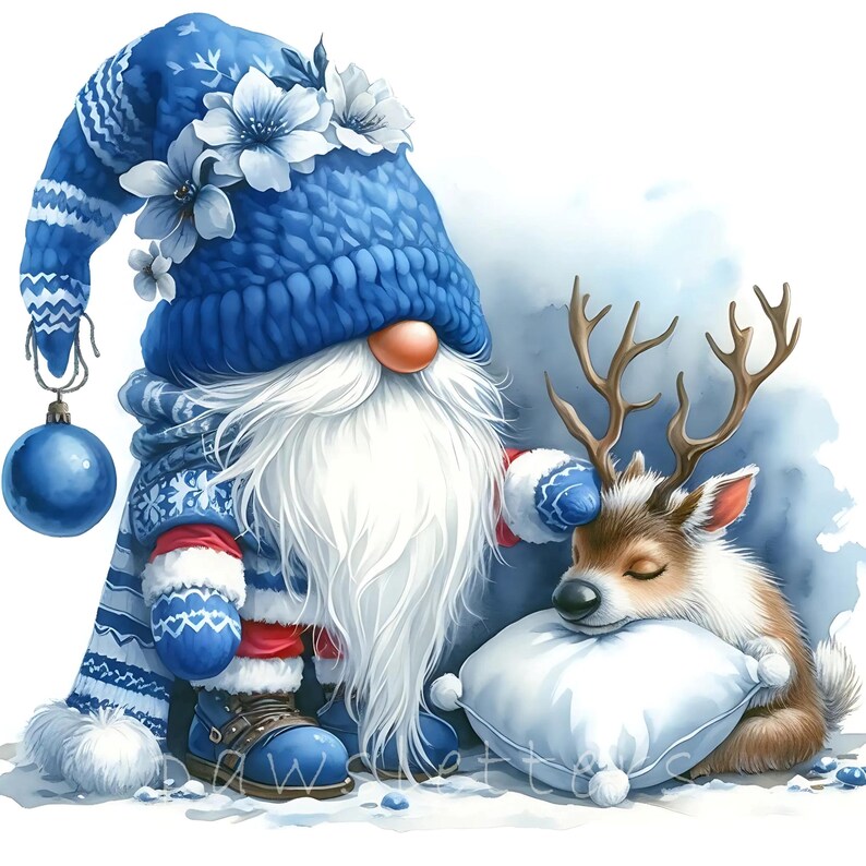 Cozy Winter Gnomes Clipart | 10 High Quality 300 DPI Jpegs | Watercolor ...