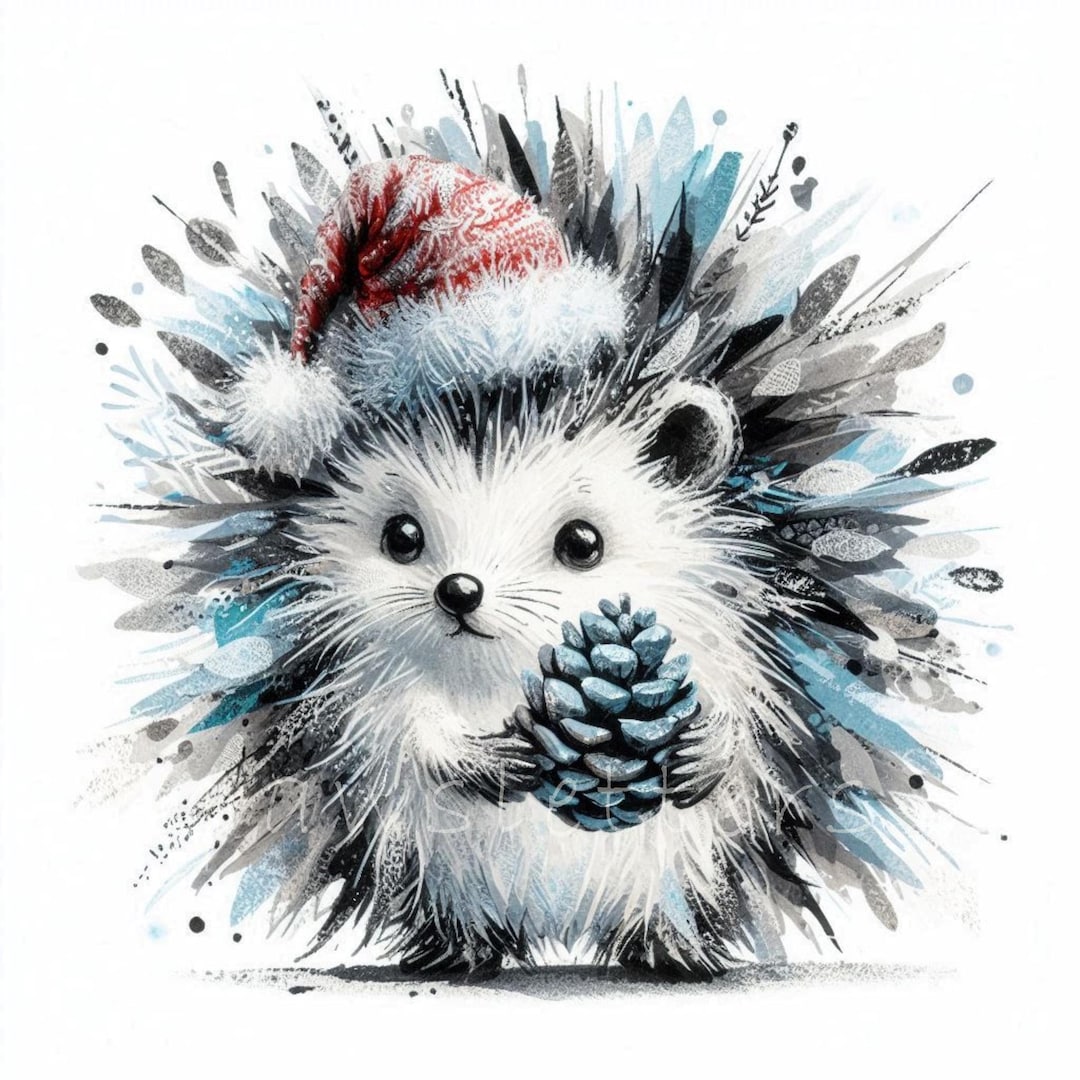 Winter Hedgehog Clipart | Set of 10 | High Quality 300 DPI Jpegs ...
