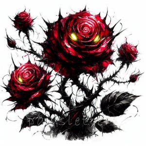 Vampiric Rose Vines | Set of 10 | High Quality 300 DPI Jpegs | Spooky ...