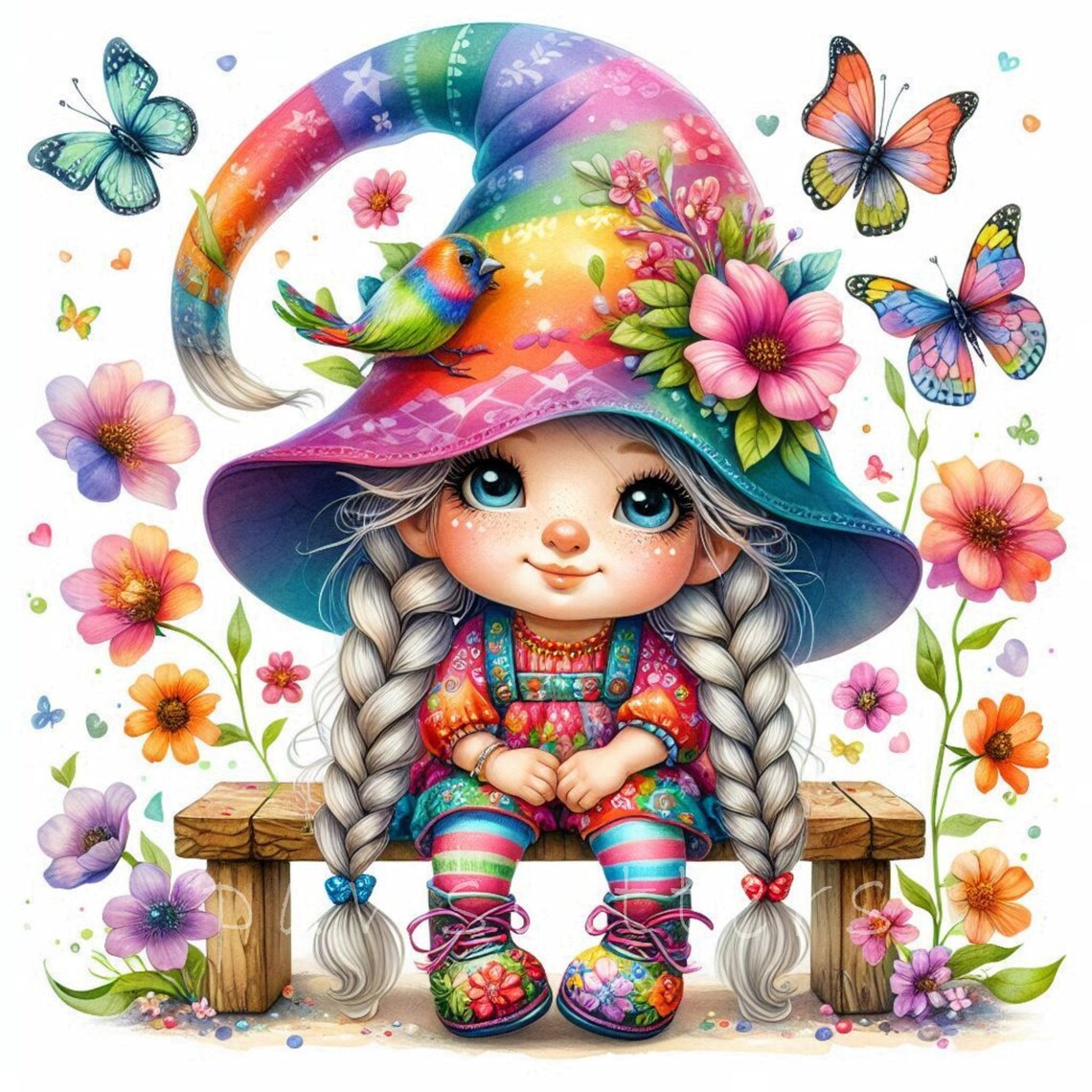Watercolor Garden Gnomes Clipart Set of 10 High Quality 300 DPI Jpegs ...