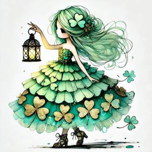 Shamrock Sprite Clipart | Set of 10 | High Quality 300 DPI Jpegs ...