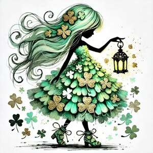 Shamrock Sprite Clipart | Set of 10 | High Quality 300 DPI Jpegs ...