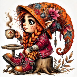 Boho Chic, Floral Gnome Clipart | Set of 10 | High Quality 300 DPI ...