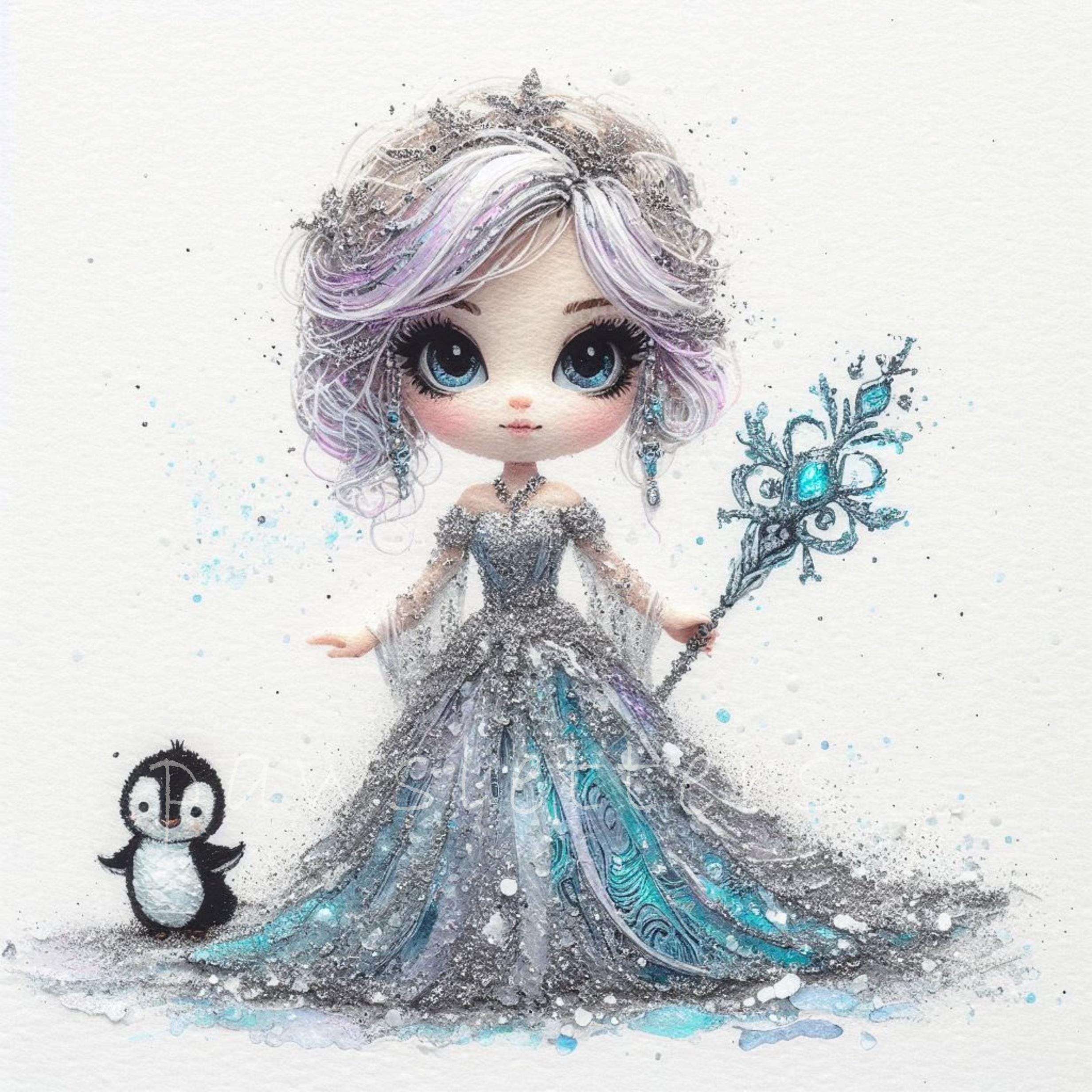 Winter Wonderland Princess Clipart | Set of 10 | High Quality 300 DPI ...