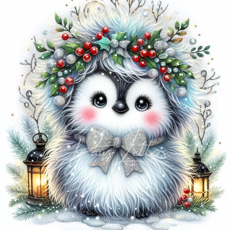 Christmas Animals Clip Art 10 High Res Watercolor Jpgs Winter Animals ...