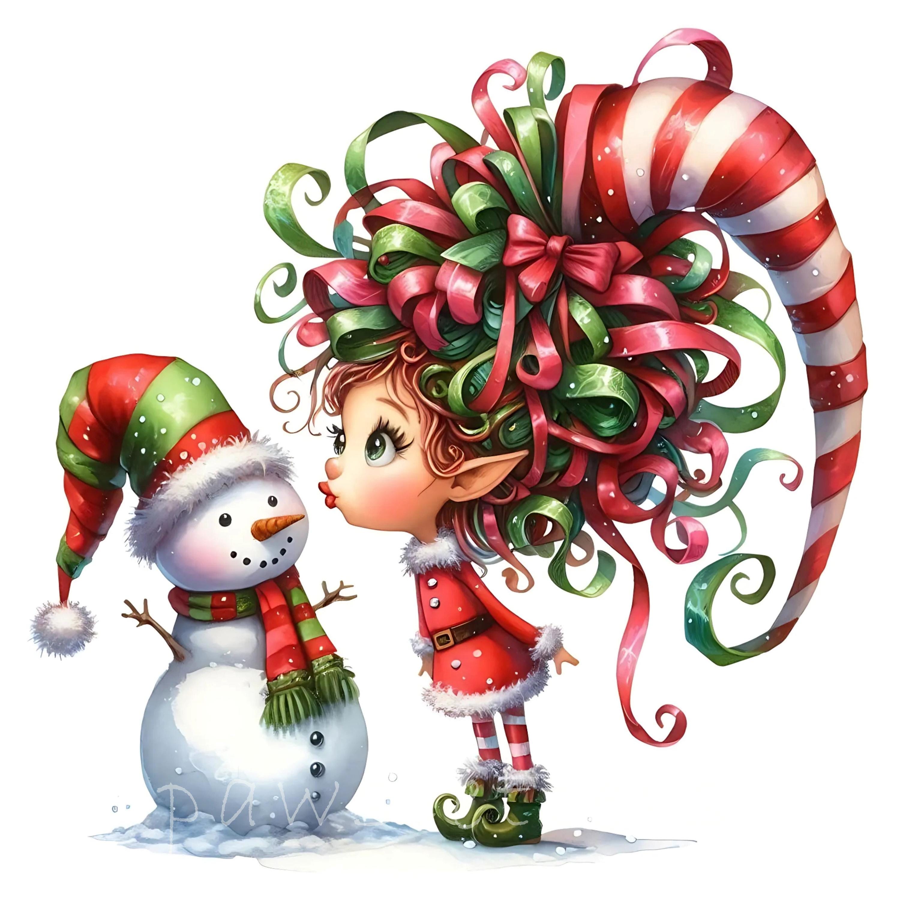 Christmas Snowman Bundle Clipart, Festive Snowmen Graphics, 10 Jpgs ...