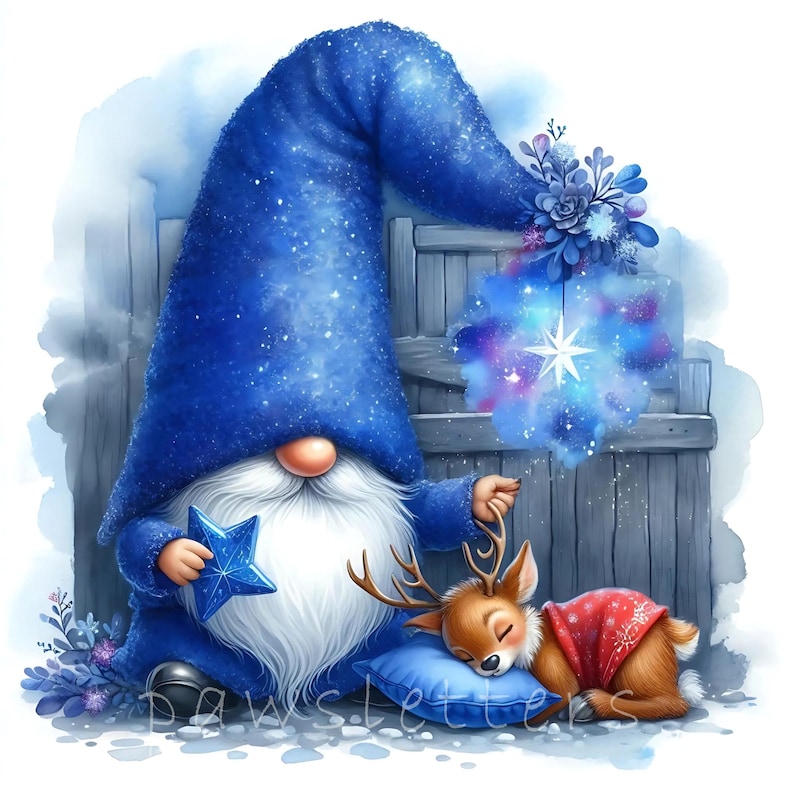 Cozy Winter Gnomes Clipart | 10 High Quality 300 DPI Jpegs | Watercolor ...