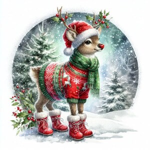 Christmas Reindeer Clipart | Set of 10 | High Quality 300 DPI Jpegs ...