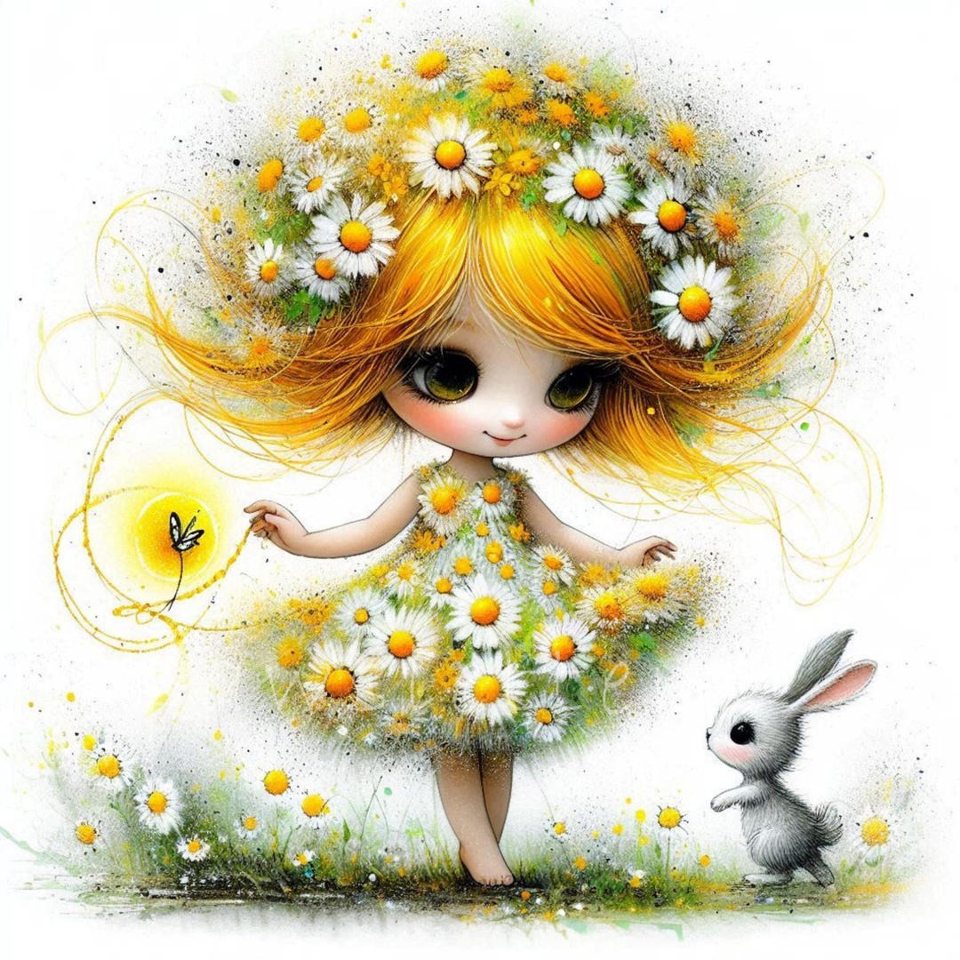 Daisy Daydream Doll | Set of 10 | High Quality 300 DPI Jpegs | Spring ...