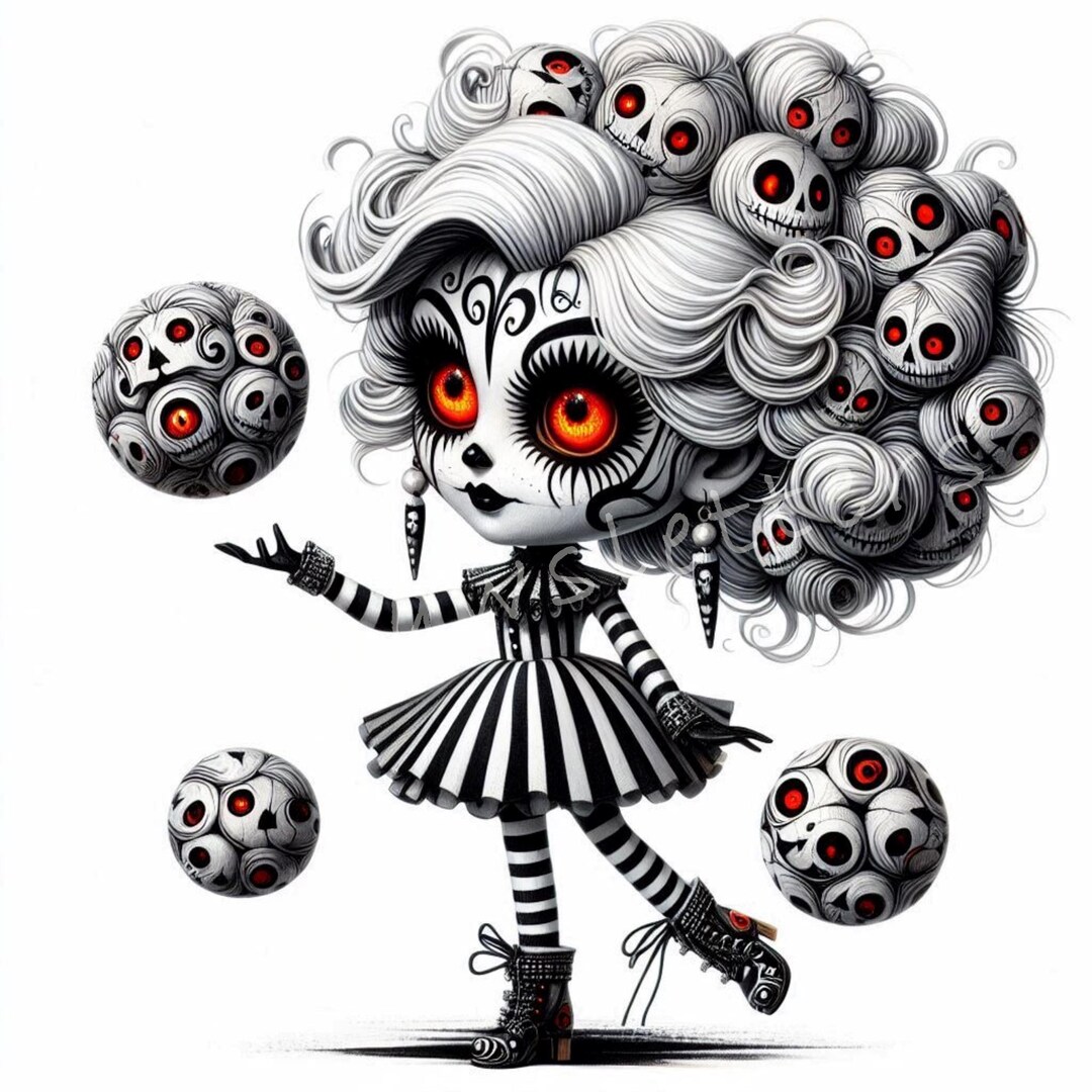 Skeleton Circus Performer Clip Art 10 High Res Watercolor Jpgs for Junk ...