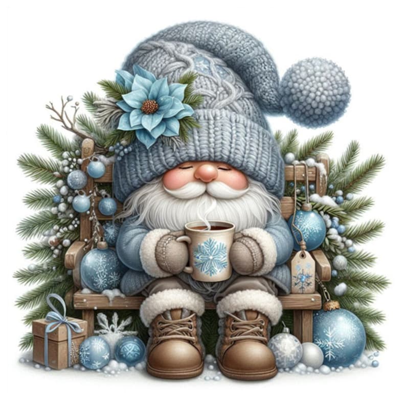 22 JPG Watercolor Winter Gnome, Christmas Gnome Clipart, Cute Gnome ...
