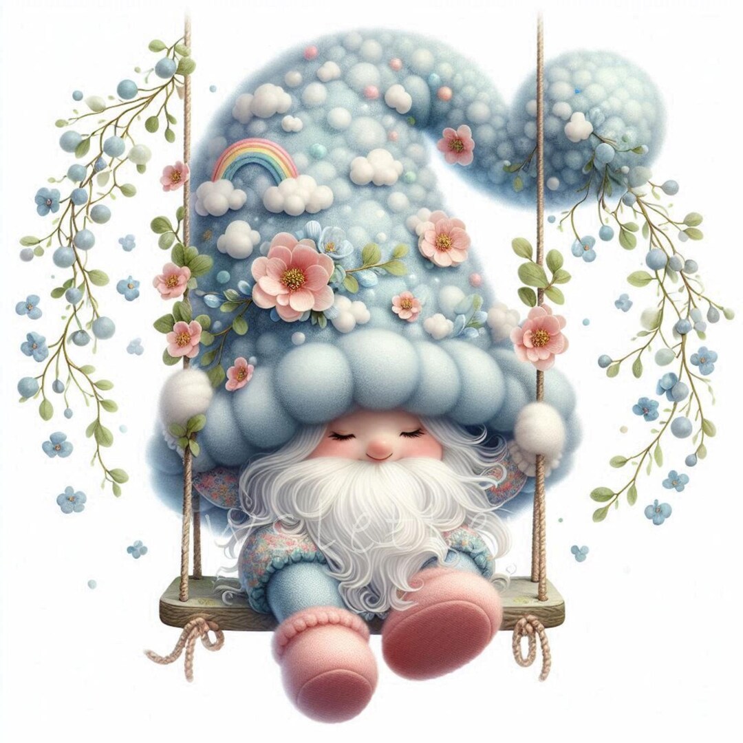Spring Gnomes Clipart Set of 10 High Quality 300 DPI Jpegs Watercolor ...