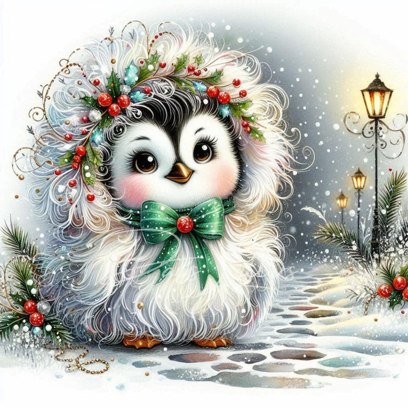 Christmas Animals Clip Art 10 High Res Watercolor Jpgs Winter Animals ...