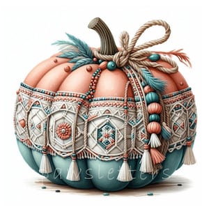 Boho Chic Pumpkin Clipart | Set of 10 | High Quality 300 DPI Jpegs ...