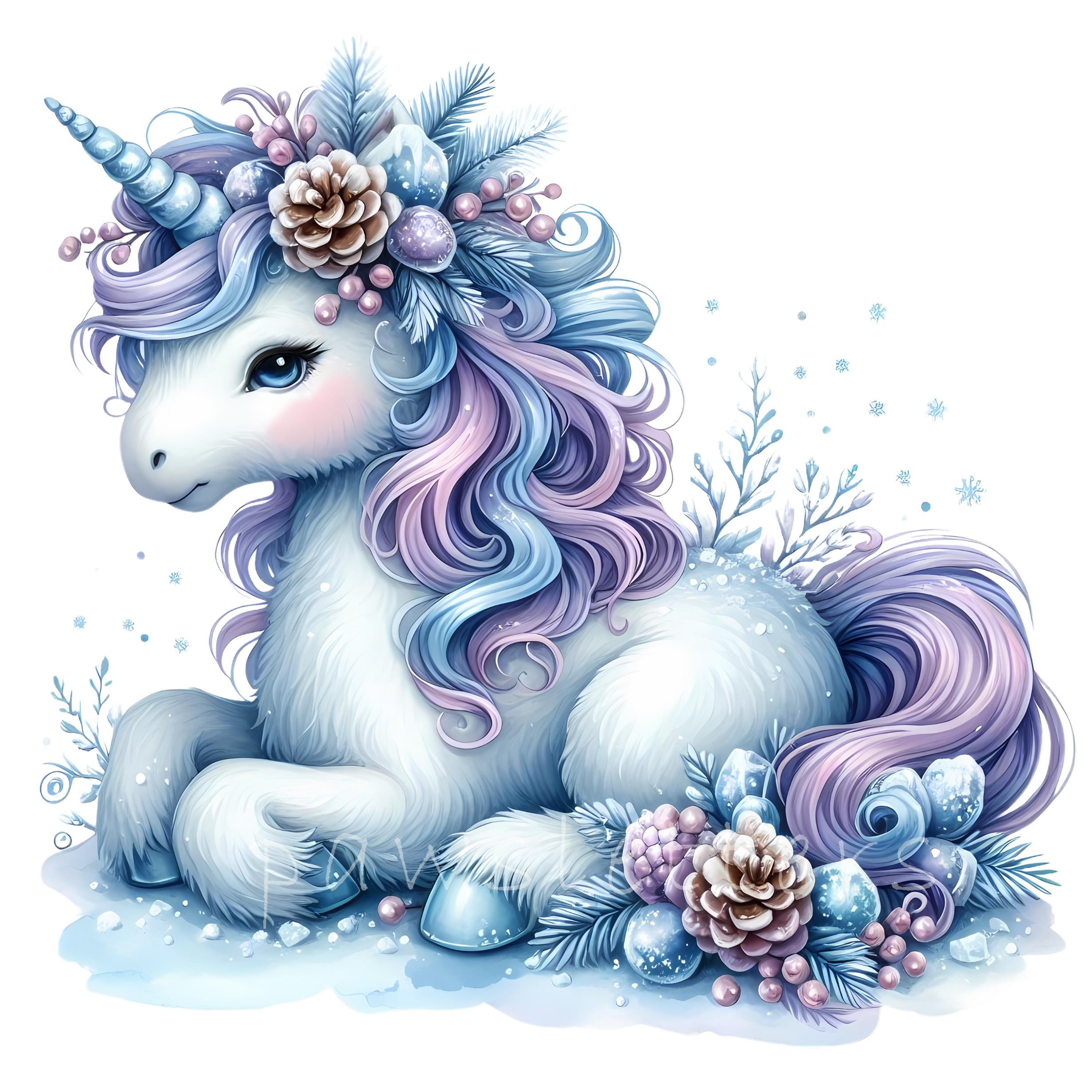 Winter Wonderland Unicorn Clip Art Set of 10 Pngs for Christmas ...