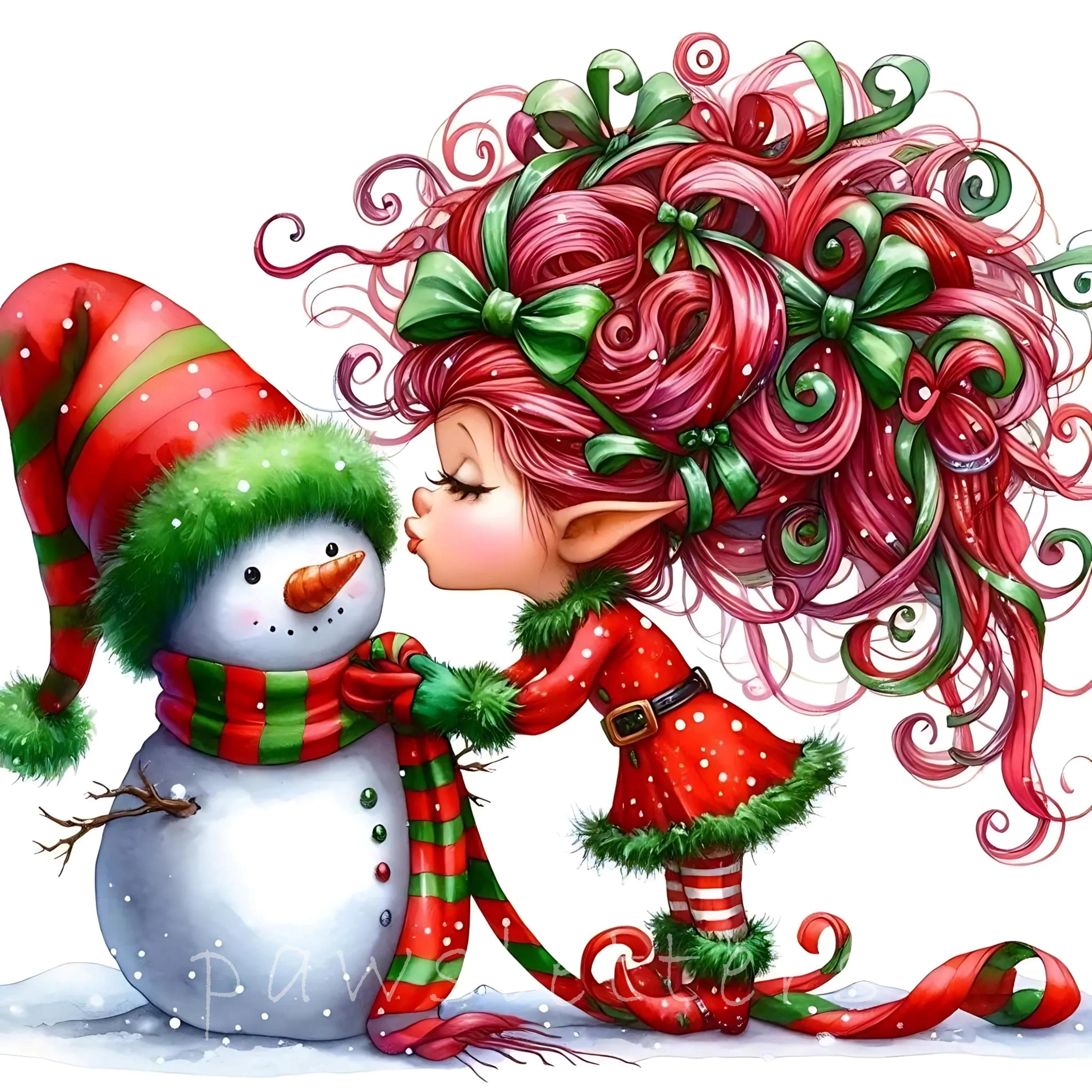 Christmas Snowman Bundle Clipart, Festive Snowmen Graphics, 10 Jpgs ...