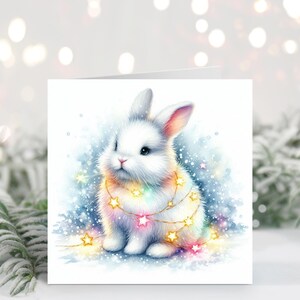 Christmas Bunny Clipart 10 High Res Watercolor Jpgs Cute Winter Animals ...