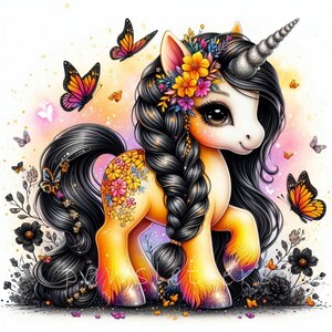 Baby Unicorn Watercolor Clipart | Set of 10 | High Quality 300 DPI ...