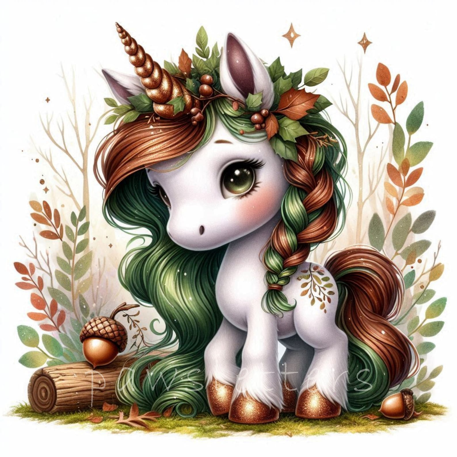 Hello Fall Woodland Unicorn Clipart Set of 10 High Quality 300 DPI ...