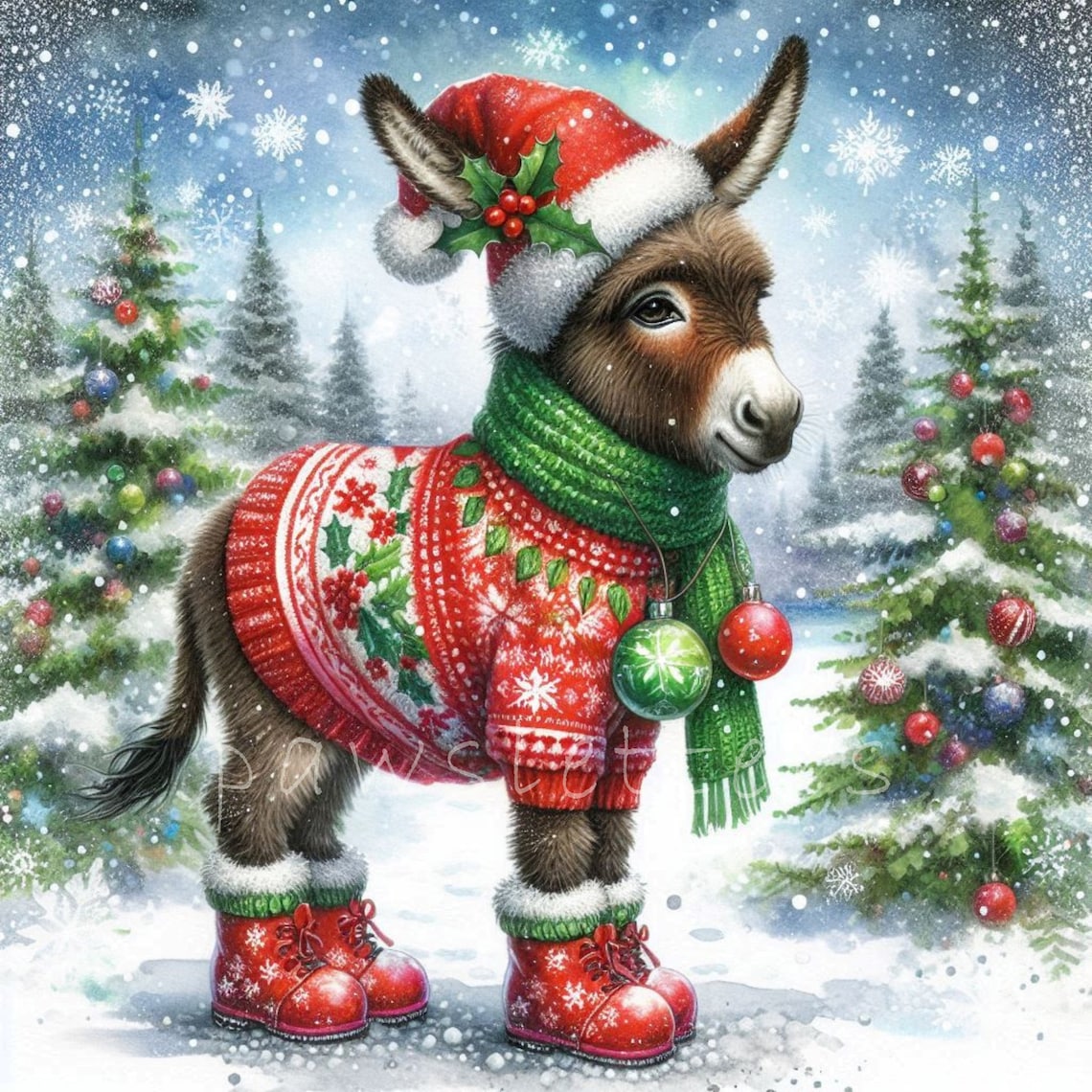 Christmas Animals Clipart Set of 10 High Quality 300 DPI Jpegs Winter ...
