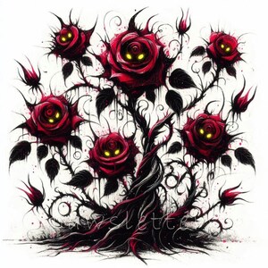 Vampiric Rose Vines | Set of 10 | High Quality 300 DPI Jpegs | Spooky ...